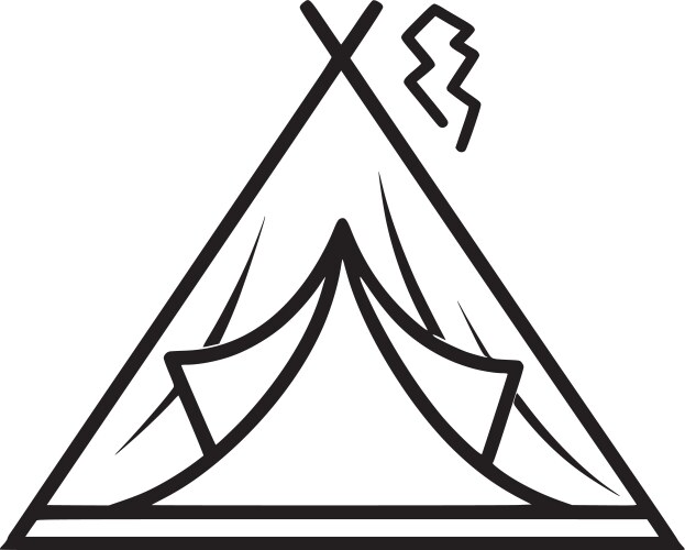 Camping tent svg silhouette Royalty Free Vector Image