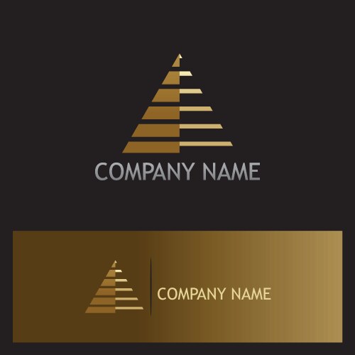 Circle triangle gold logo Royalty Free Vector Image