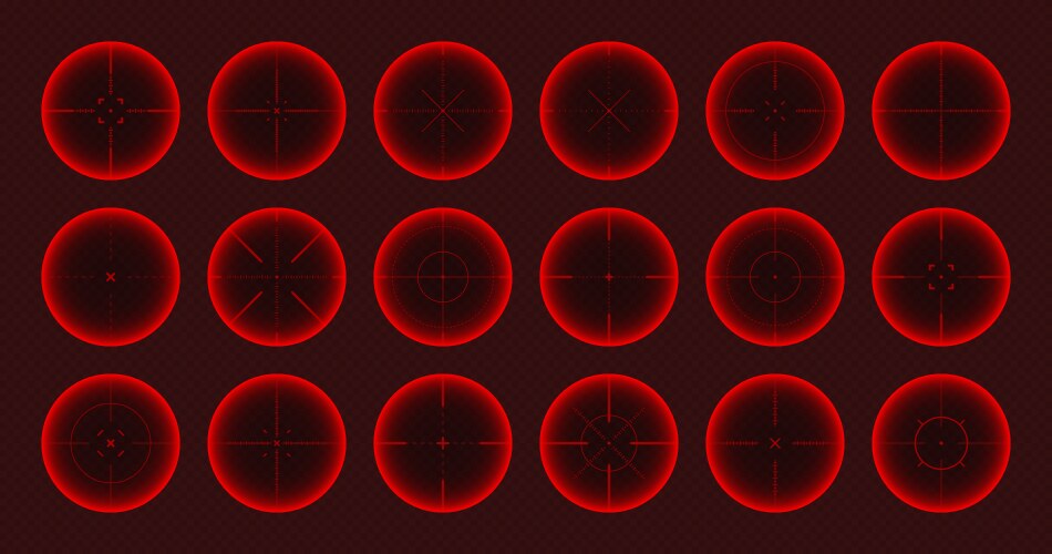 Various weapon thermal infrared sight sniper Vector Image