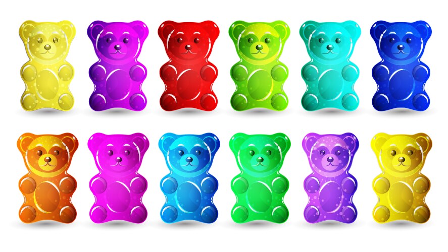 Gummy bear candy set Royalty Free Vector Image