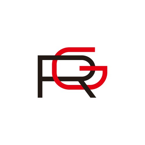Letter rg oval font geometric logo Royalty Free Vector Image