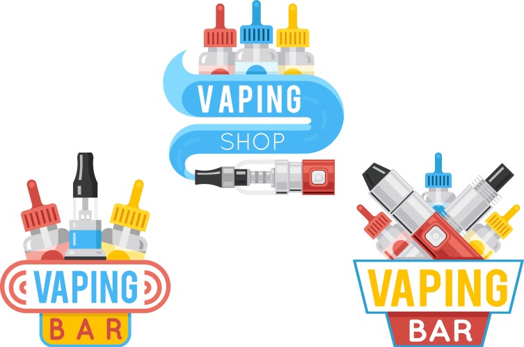 Vape realistic collage Royalty Free Vector Image