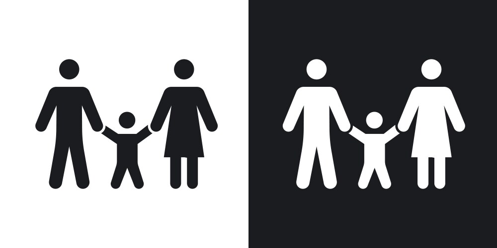 Child custody icon set on white background Vector Image