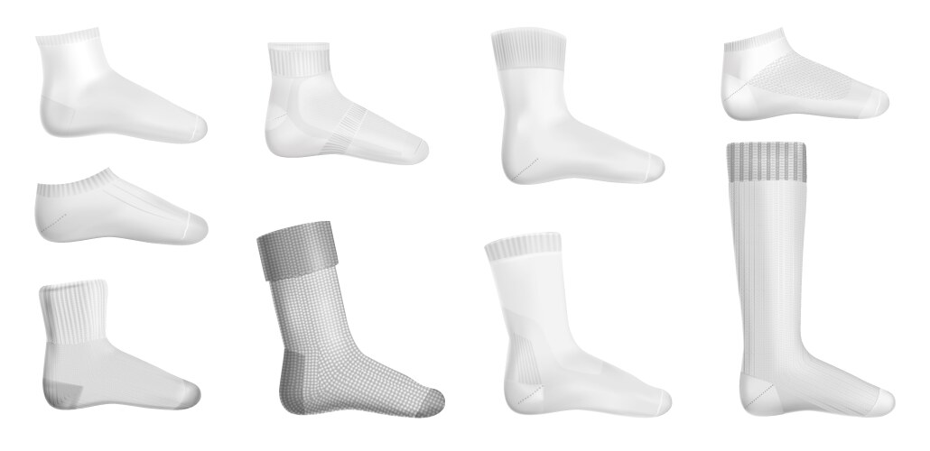 Socks layouts transparent set Royalty Free Vector Image