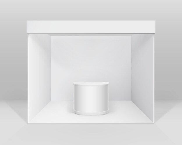 White Trade Exhibition Booth Royalty Free Vector Image