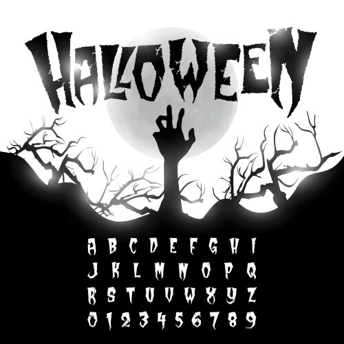Halloween font Royalty Free Vector Image - VectorStock