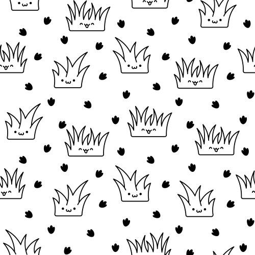 Kawaii natural lawn grass seamless pattern Vector Image
