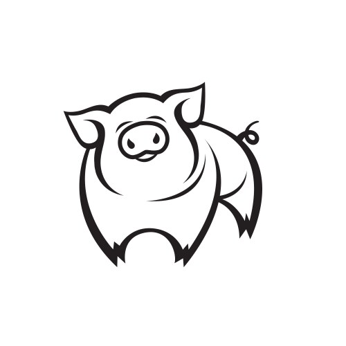 Outline and line of pig nose icon logo Royalty Free Vector