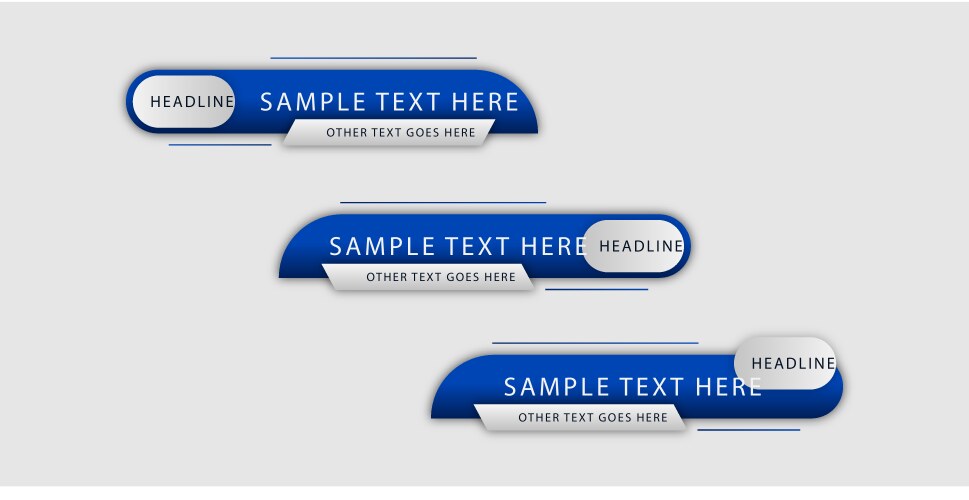 Stylish lower third design Royalty Free Vector Image