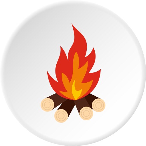 Bonfire fenced with stones cartoon icon campfire Vector Image