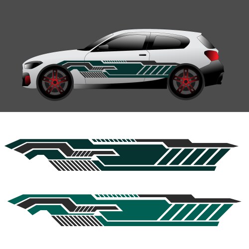 Car body sticker template design Royalty Free Vector Image