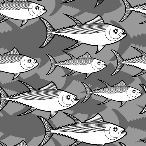 Tuna pattern seamless tunny seafood fish Vector Image