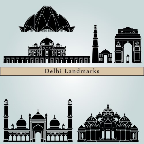 India gate new delhi indian most famous sight Vector Image