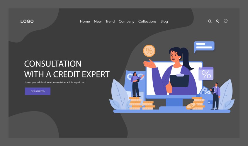 Expert consultation for credit improvement Vector Image