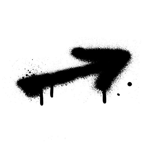 Spray textured graffiti doodle punk shape - ziz Vector Image