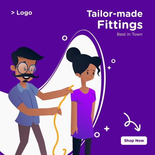 Ladies fashion tailor roll up banner design Vector Image