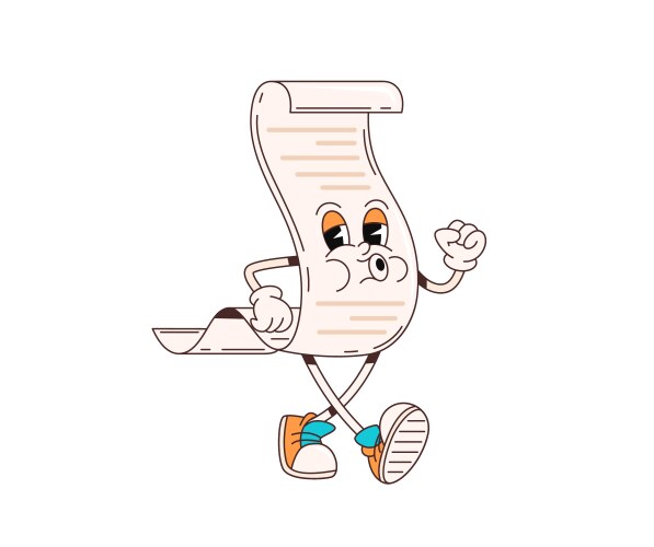 Retro groovy purchase receipt character y2k scroll