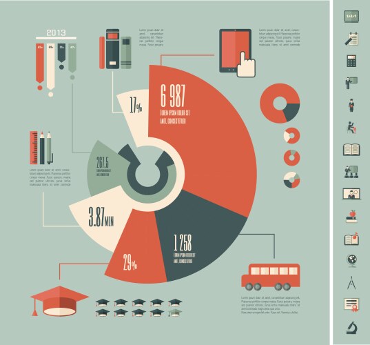 Education infographics Royalty Free Vector Image
