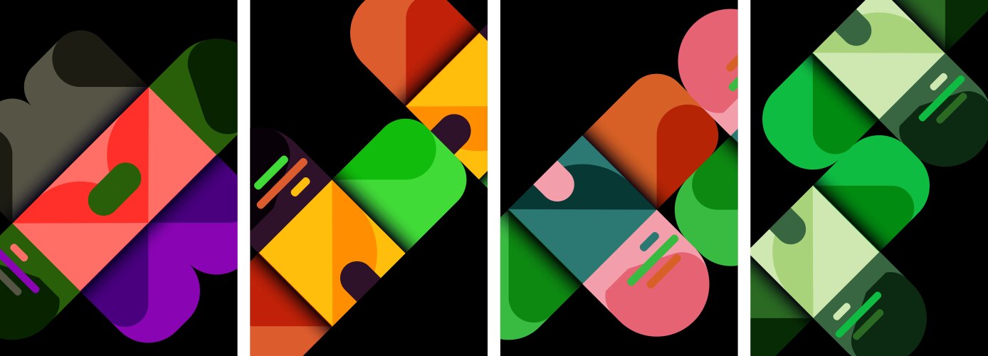 Vibrant collage with colorful blocks in different Vector Image