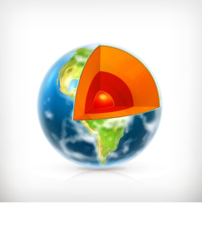 Earth core structure crust Royalty Free Vector Image
