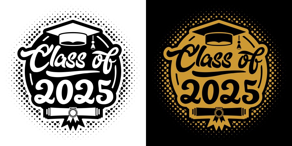 2025 graduate class logo Royalty Free Vector Image