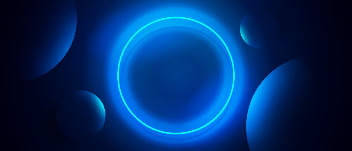 Abstract glowing rings neon circles background Vector Image