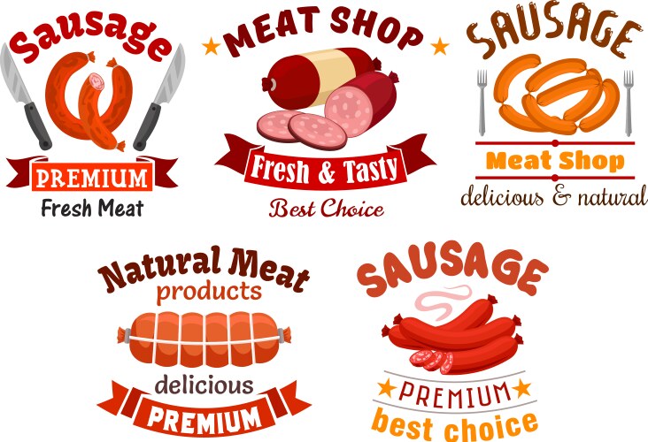 Meat cuts diagrams for butcher shop animal Vector Image