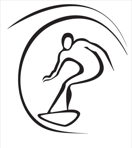 Surf rider symbol print template stylized Vector Image
