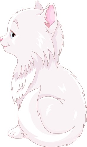 Very cute white cat Royalty Free Vector Image - VectorStock