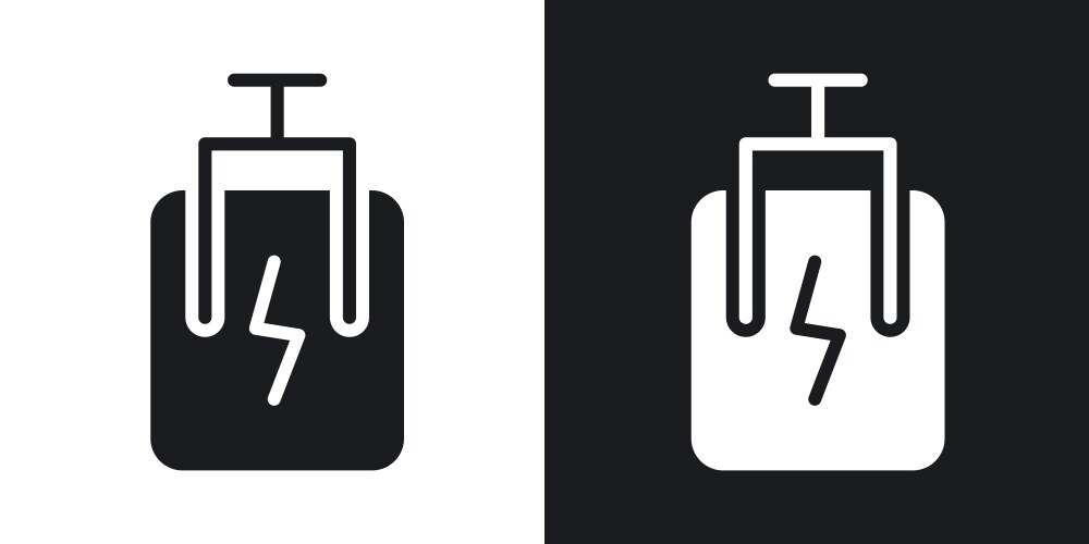 Hydraulic breaker icon set on white background Vector Image