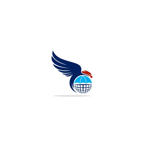 Creative flying golden eagle logo Royalty Free Vector Image