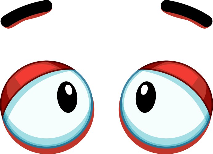 Glare eye emotions cartoon Royalty Free Vector Image