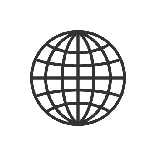 Globe 3d model earth or planet meridian parallel Vector Image