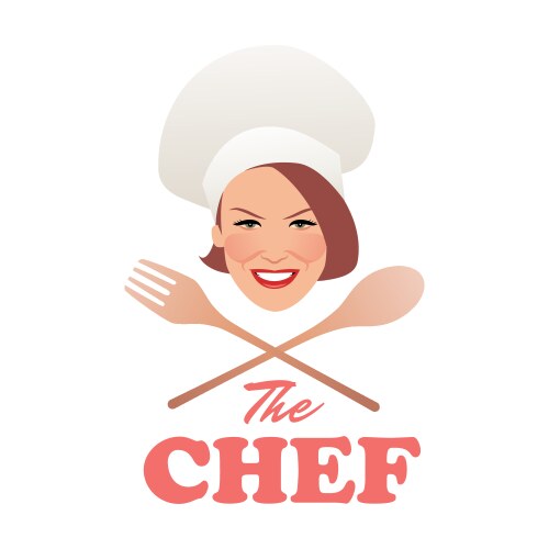 Logo bekery chef cute girl Royalty Free Vector Image