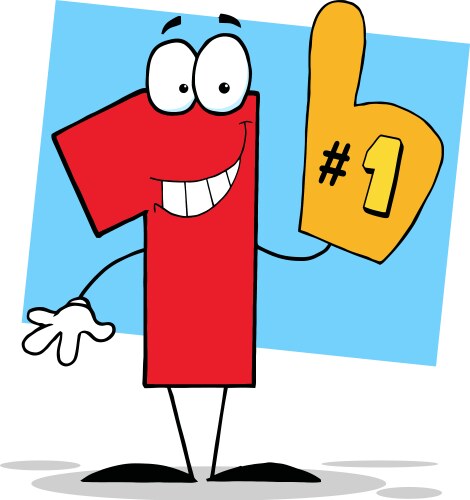 Number one cartoon character Royalty Free Vector Image