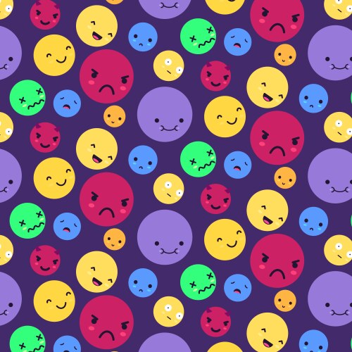 Crowded smiley emoticons pattern template – Royalty-Free Vector ...