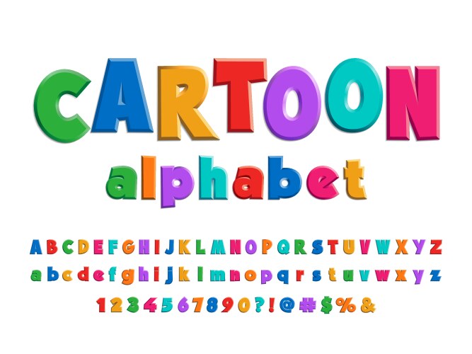 Alphabet colorful letters set Royalty Free Vector Image