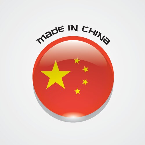 China chinese round circle country flag banner Vector Image