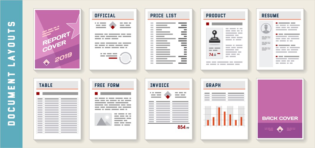Table layout template schedule spreadsheet Vector Image