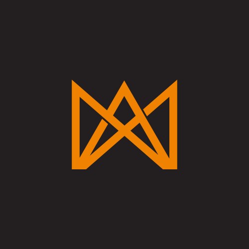 Letter ma stripes mosaic triangles logo Royalty Free Vector