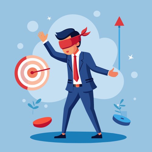 Unclear target or blind business vision Royalty Free Vector