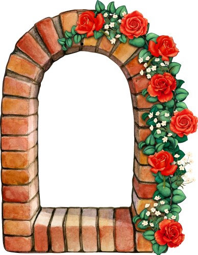 Watercolor Brick Arch Royalty Free Vector Image