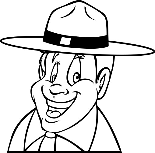 Park ranger in uniform scout camping symbol Vector Image