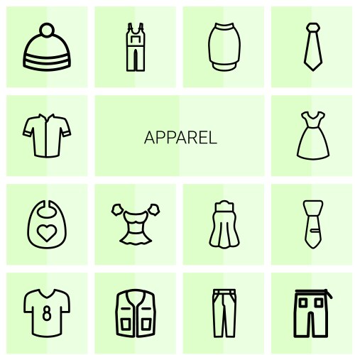 5 apparel icons Royalty Free Vector Image - VectorStock