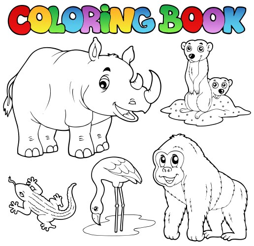 Farm animals coloring page Royalty Free Vector Image
