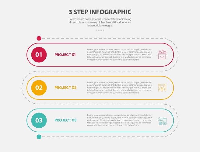 3 points template infographic outline style Vector Image