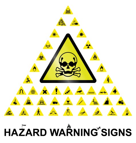 Hazard signs Royalty Free Vector Image - VectorStock