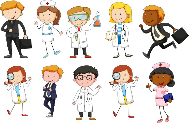 Occupations icons set Royalty Free Vector Image