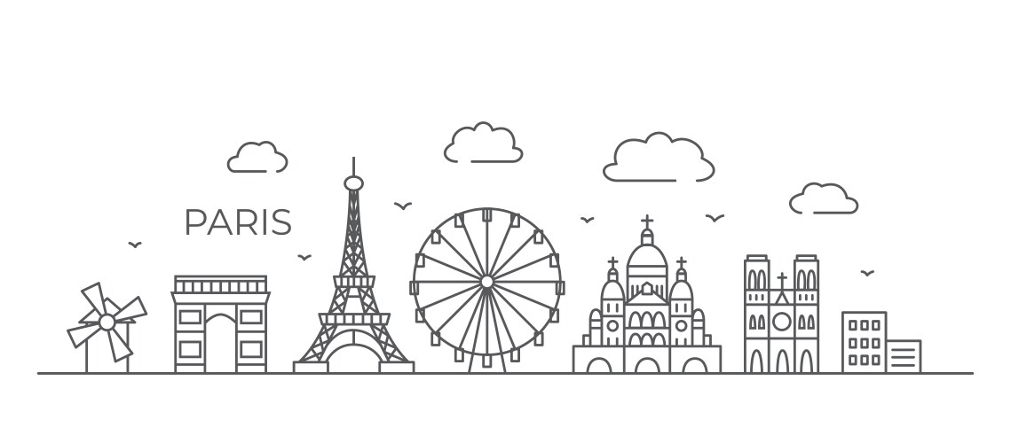 Paris Line Drawing Vector Images (over 1,900)