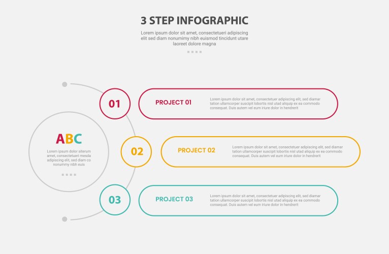 5 points template infographic outline style Vector Image